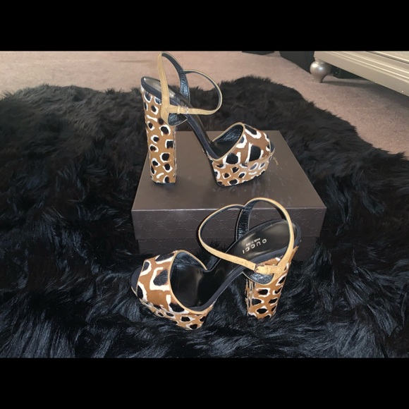 Gucci | Shoes | Gucci Platform Animal Print Cow Hair Leather | Poshmark